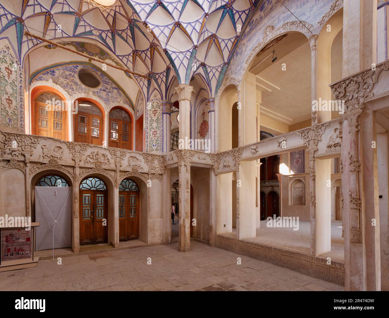 The beautiful interior of Borujerdi House in Kashan, Iran Stock Photo ...