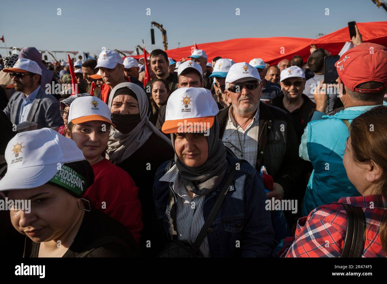 May 7, 2023, Istanbul, Turkey: People seen while wearing hats with the ...