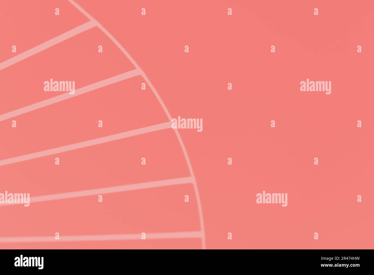 Color salmon geometric background with stripes in a semicircle in the ...