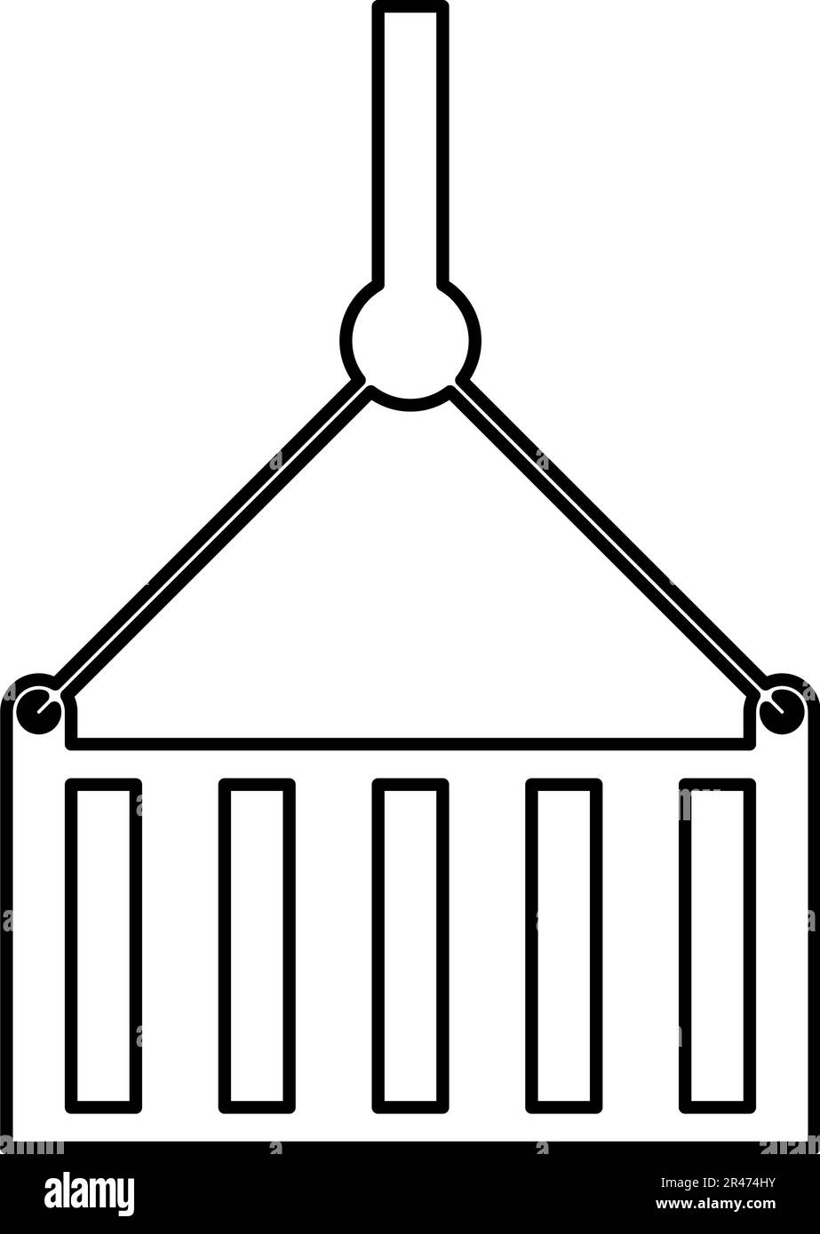 Port container on cable pulley freight export import shipping logistic ...