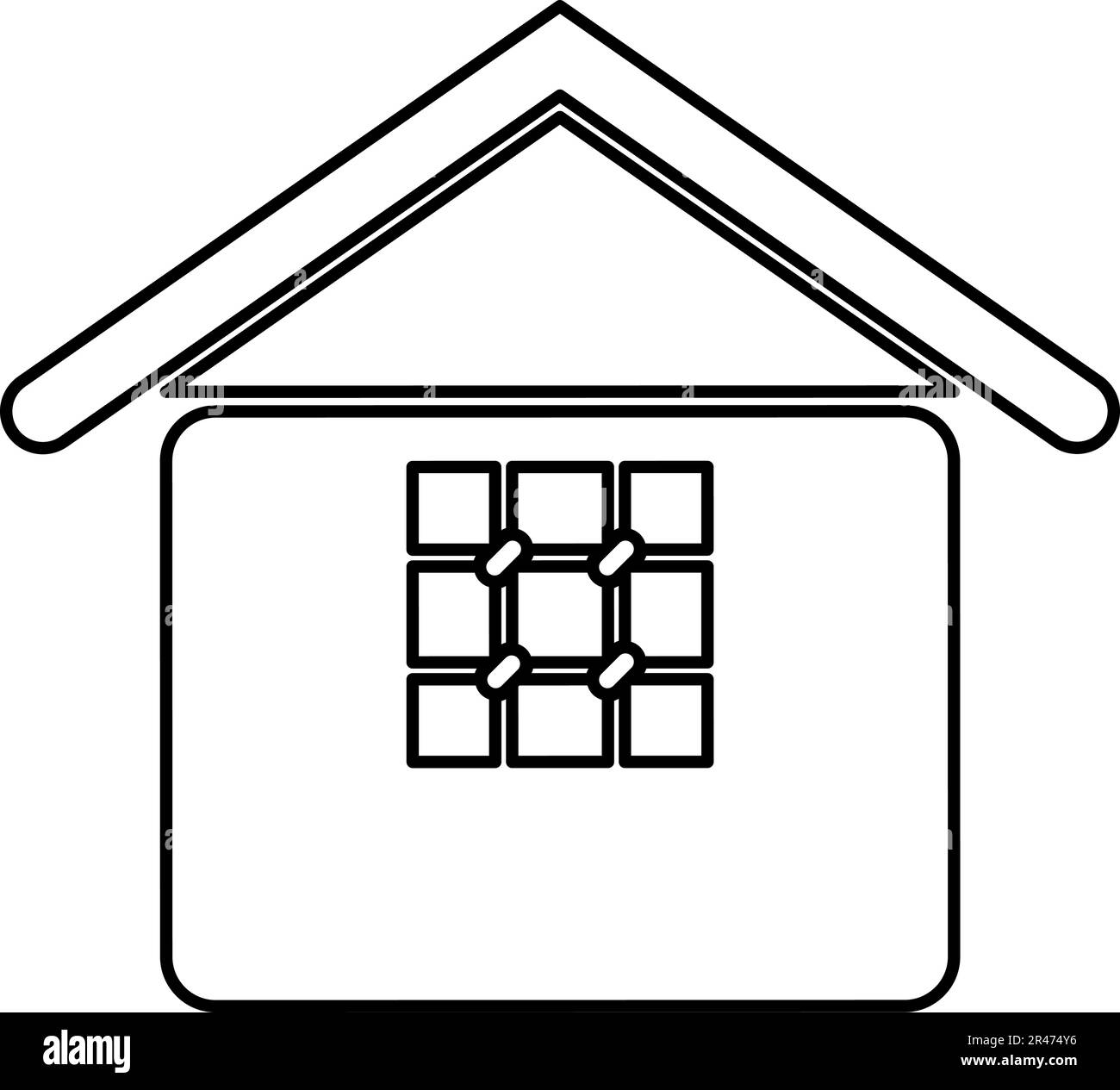 Prison jail gaol House with grate on window citadel home contour ...