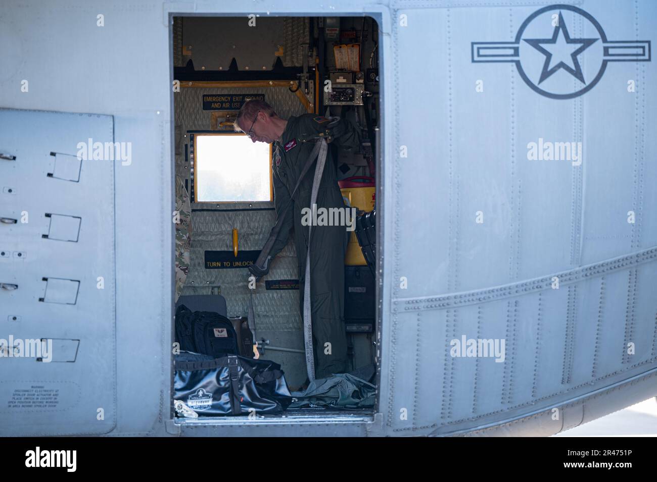 Aircrew from the 43rd Electronic Combat Squadron perform pre-flight ...