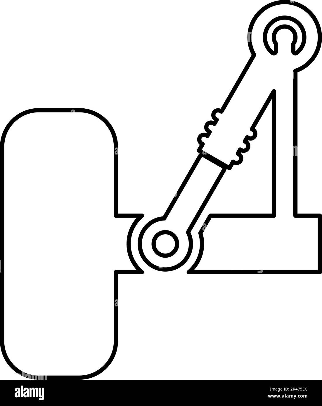 Suspension in the car contour outline line icon black color vector ...