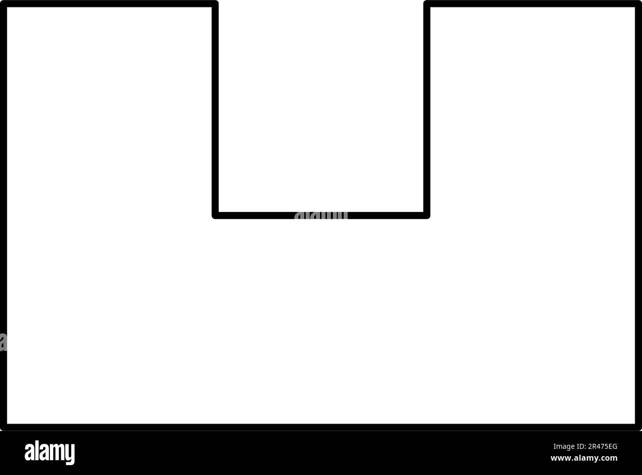 Pit with square hole ground dimple contour outline line icon black ... Pit with square hole ground dimple contour outline line icon black ...