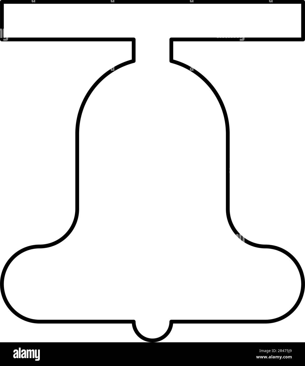 Church Bell Beam Concept Campanile Belfry Contour Outline Line Icon Black Color Vector