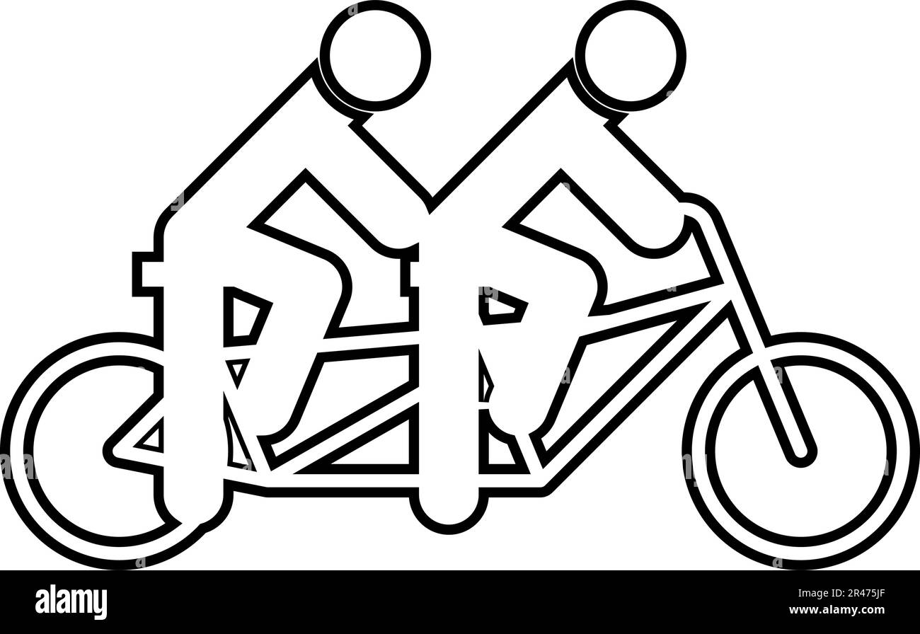 Two people on bicycle Stock Vector Images - Alamy
