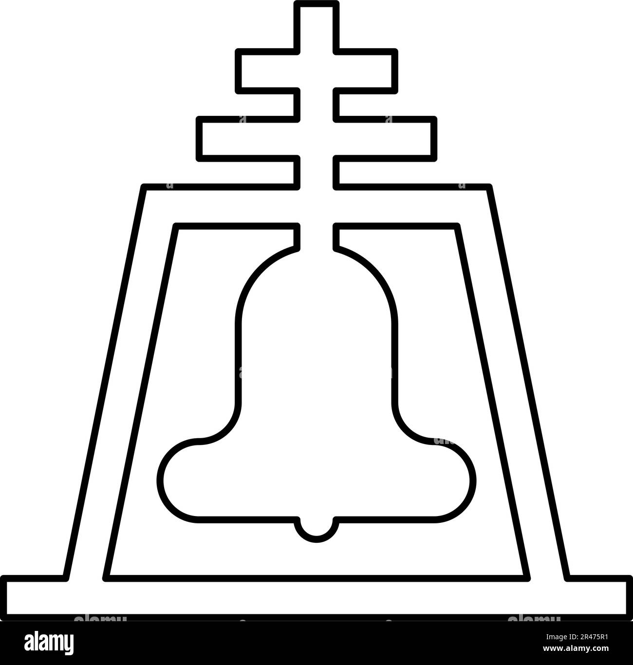 Church bell beam concept campanile belfry contour outline line icon ...