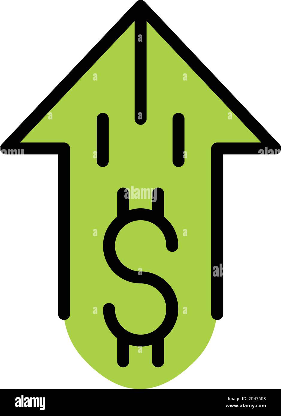 Increase dollar icon. Outline Increase dollar vector icon for web ...