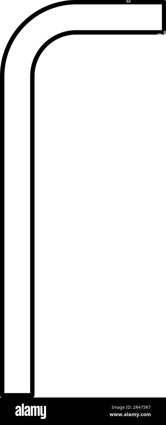 Hex key hex key wrenche tool fixing concept contour outline line icon ...
