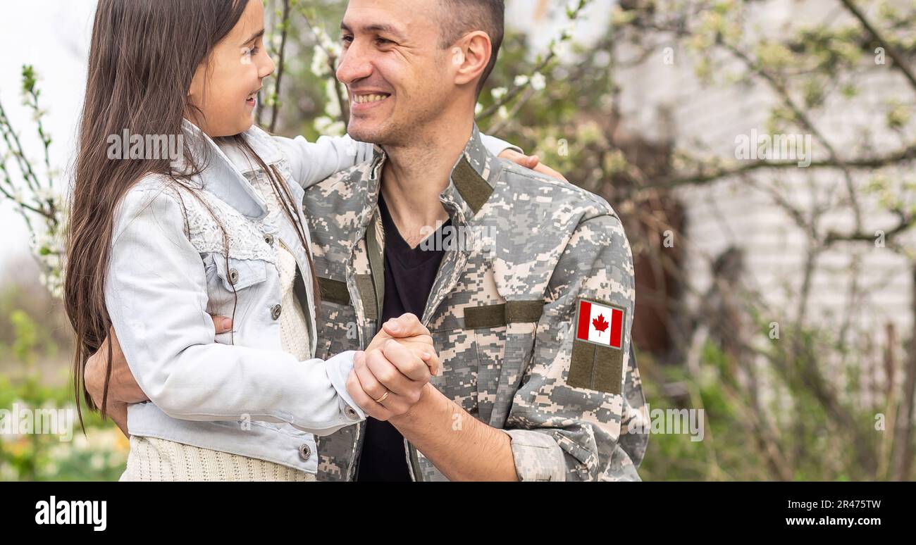 Flag of Canada on military uniform. Canadian soldiers. Army of Canada ...