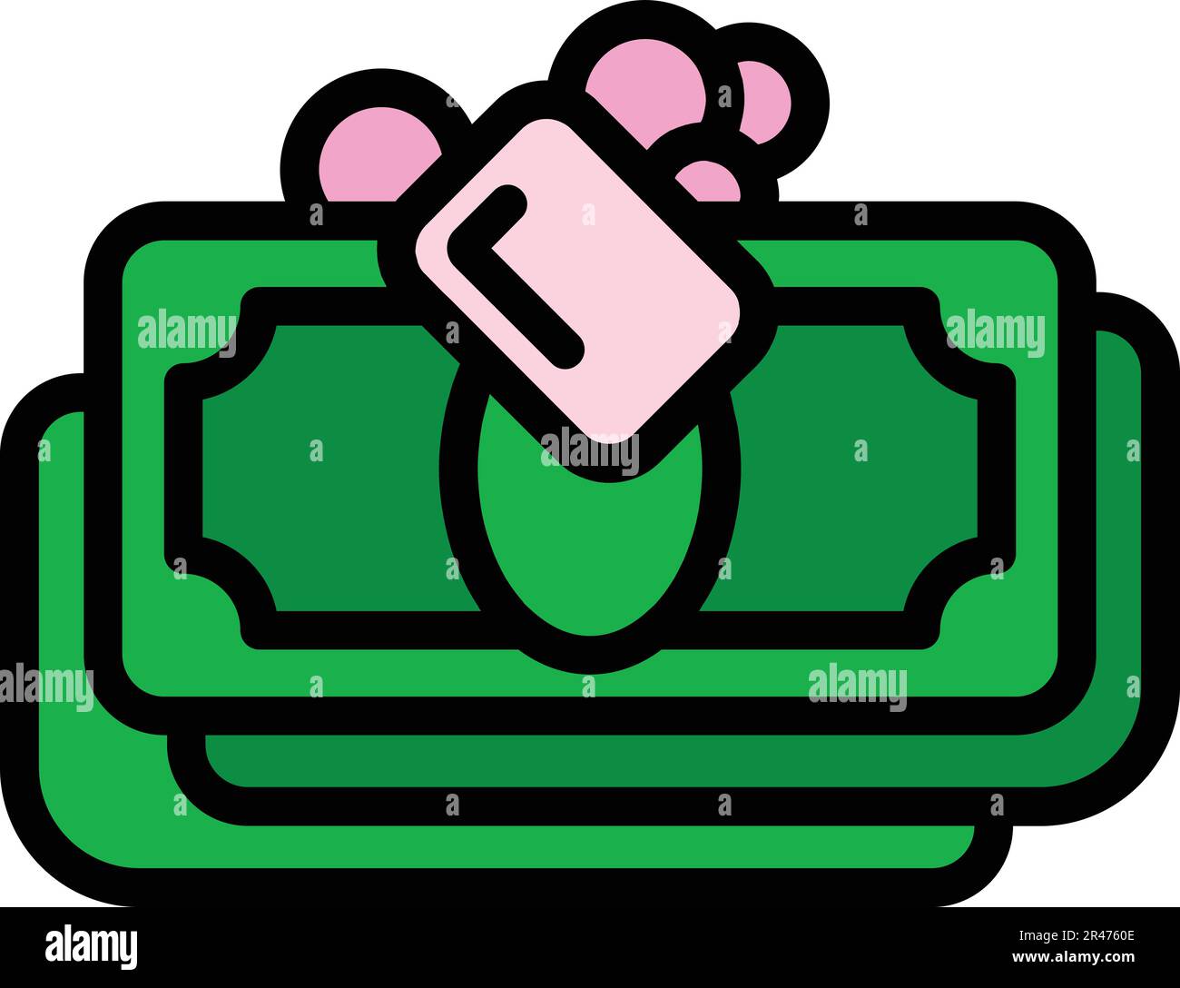Laundry money banknote icon. Outline Laundry money banknote vector icon ...