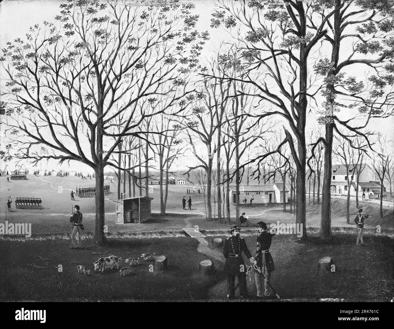 Unidentified artist, American, mid-19th century - Camp Butler, Maryland ...