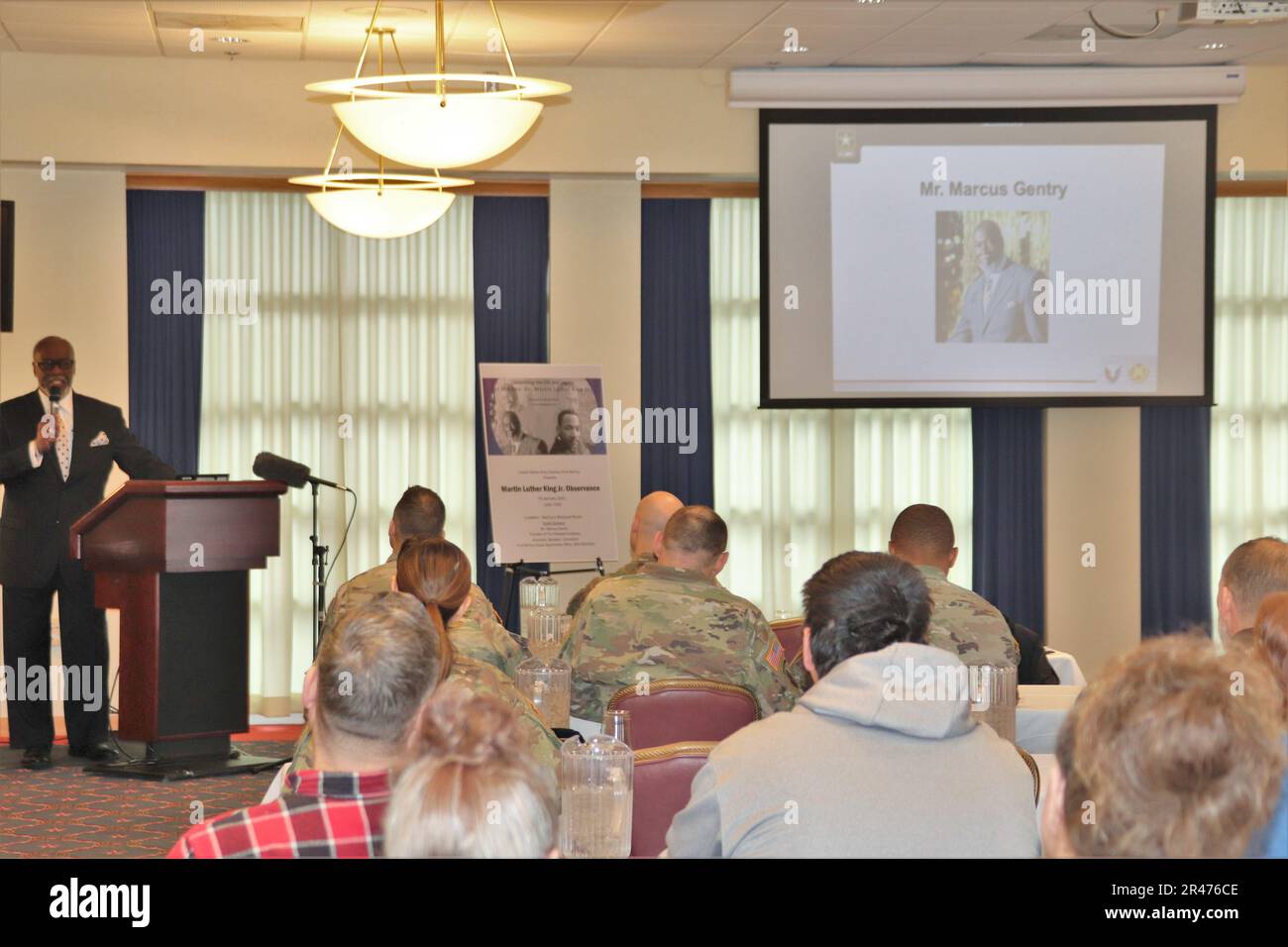Guest speaker Marcus Gentry gives his presentation about Martin Luther ...