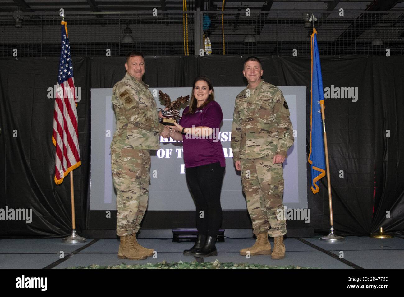 Col. Douglas Stouffer, 512th Airlift Wing commander, and Chief Master ...