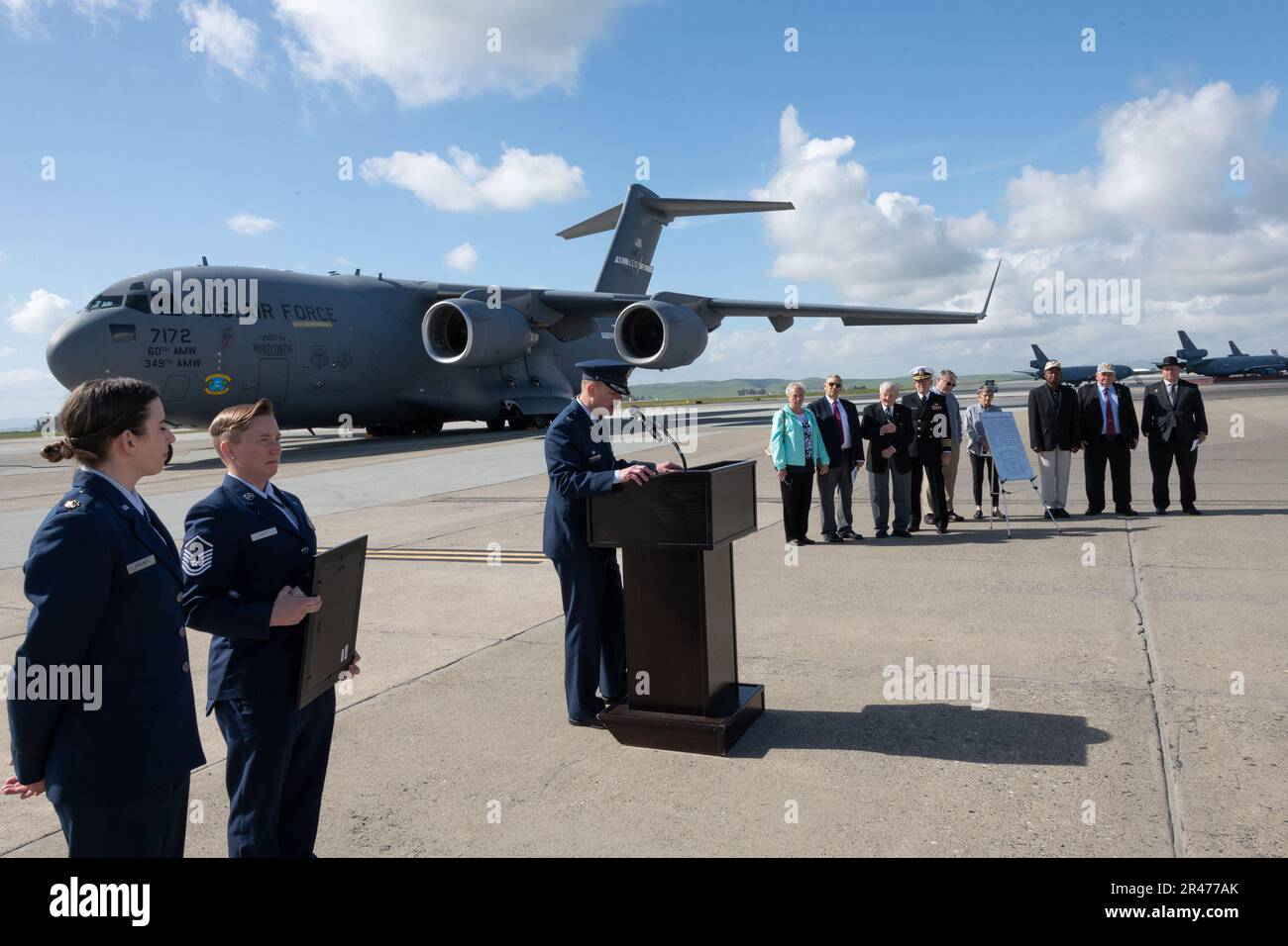 U.S. Air Force Col. Derek Salmi, 60th Air Mobility Wing commander ...