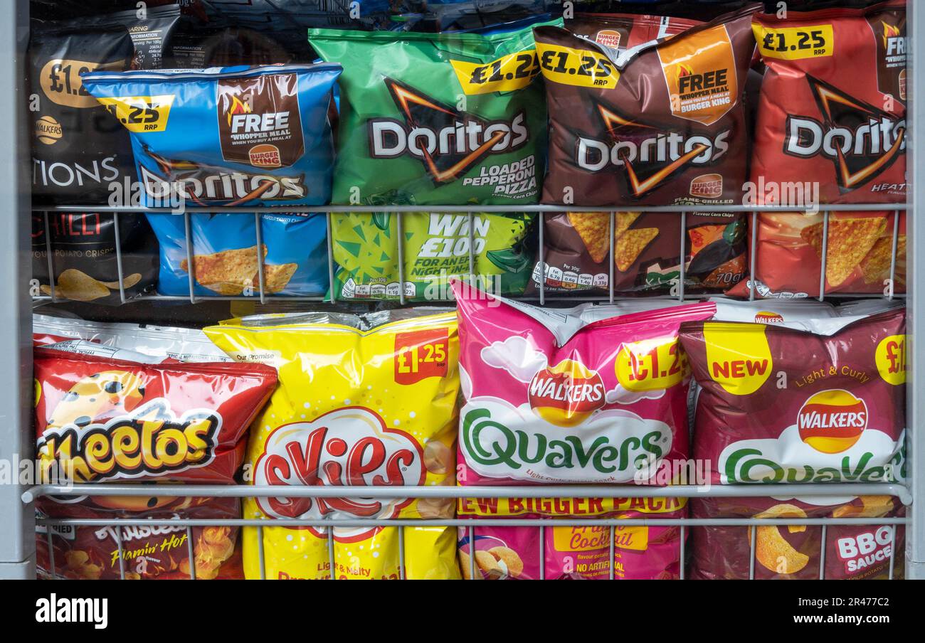 Bags of snacks Stock Photo - Alamy