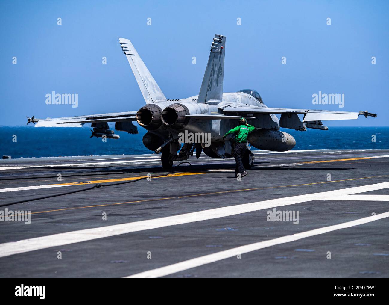230403-N-MH015-1080 AT SEA (April 3, 2023) An F/A-18E Super Hornet from the “Kestrels” of Strike ...