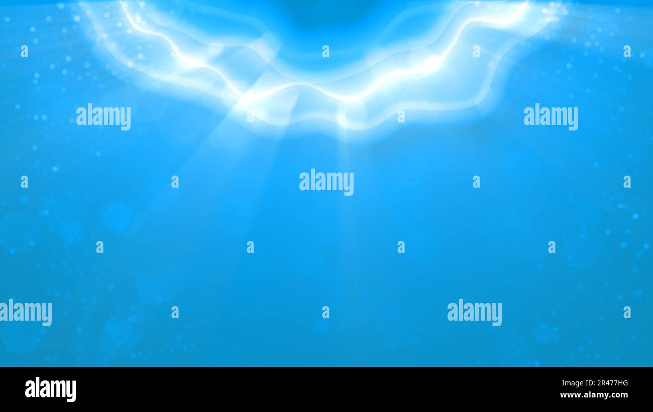 festival shining blue slight curly shapes - abstract 3D illustration ...