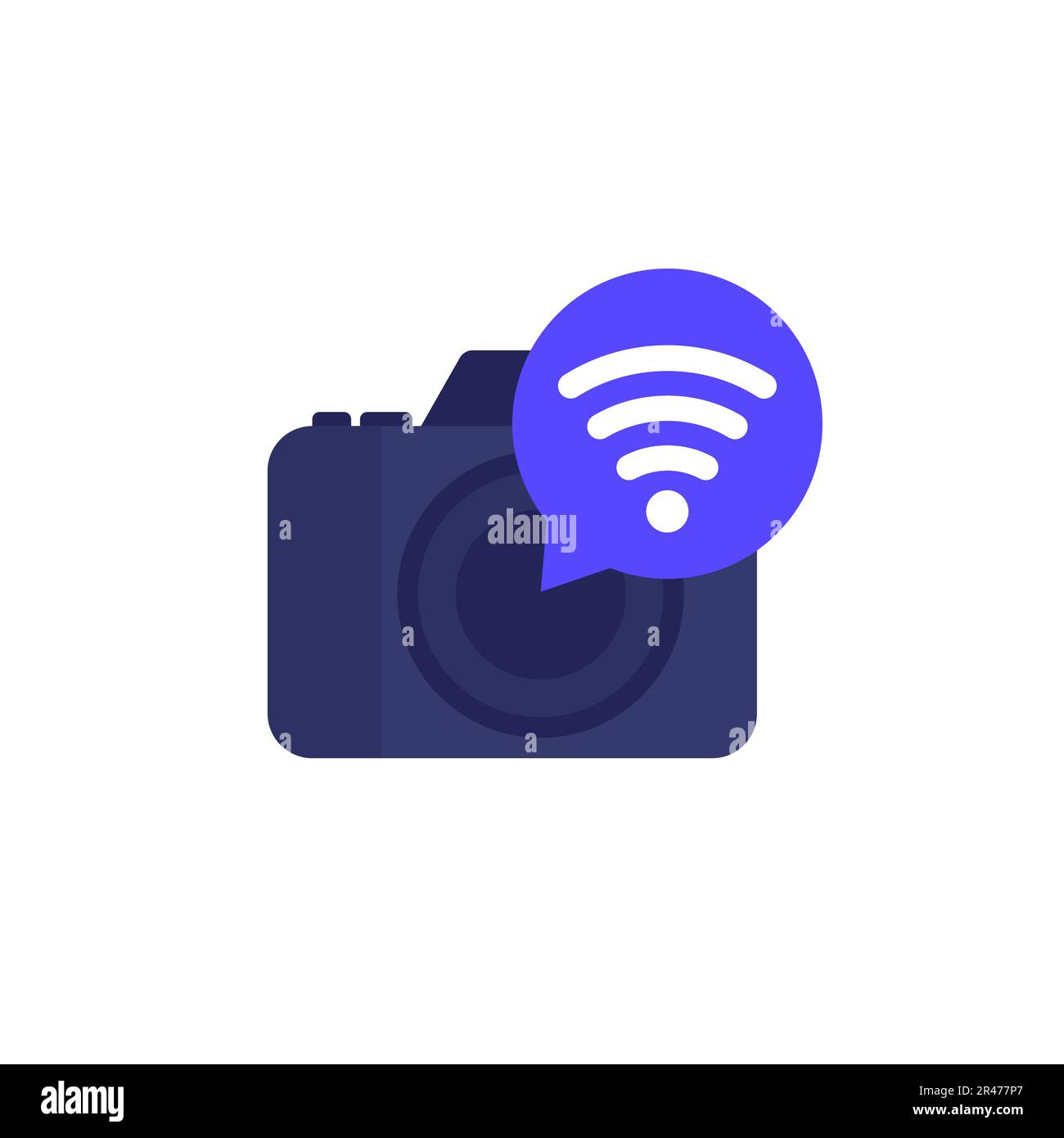 camera with wi-fi connection icon, flat vector Stock Vector Image & Art ...