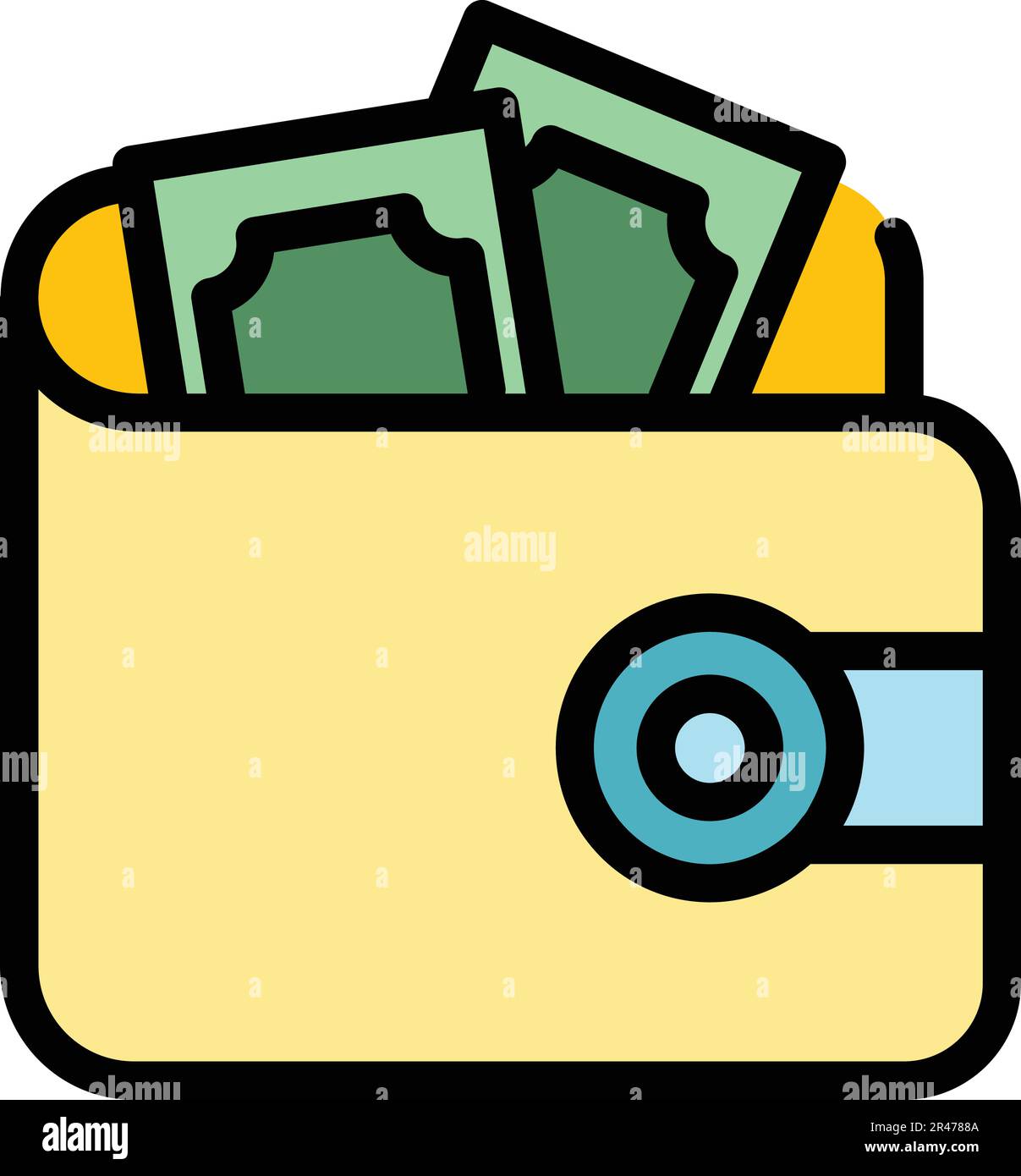 Wallet cash icon. Outline Wallet cash vector icon for web design ...