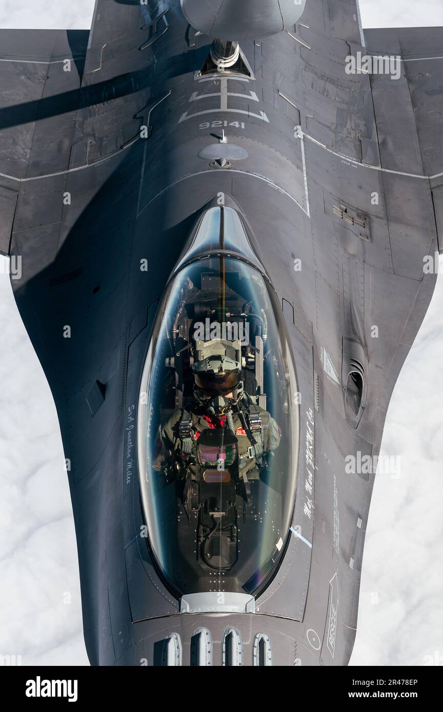 An F-16 Fighting Falcon assigned to the 138th Fighter Wing from Tulsa Air National Guard Base ...