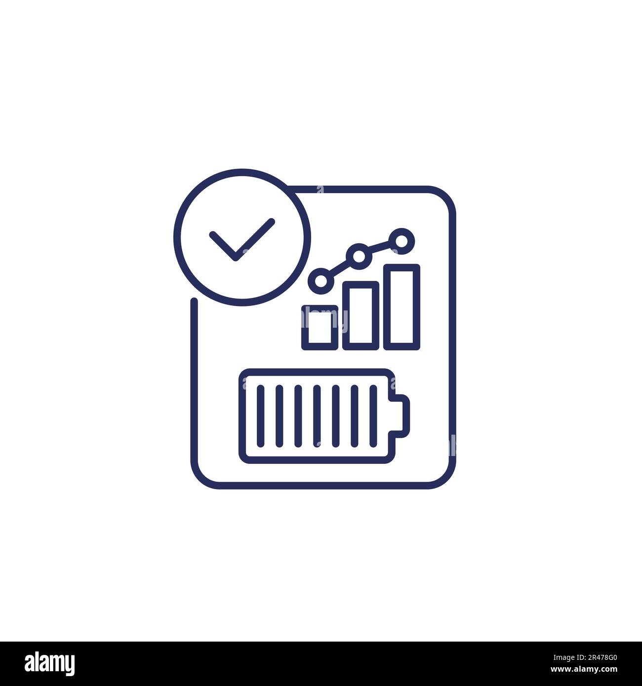 battery performance line icon on white, vector Stock Vector Image & Art ...