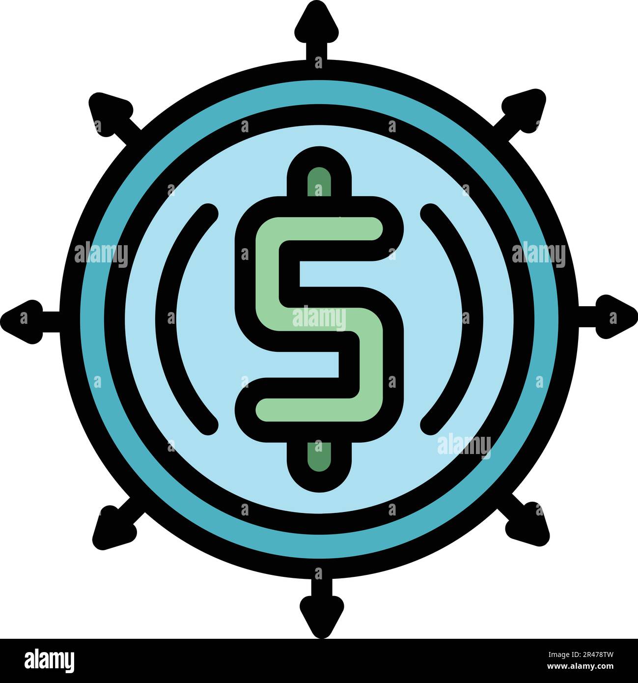 Dollar finance icon. Outline Dollar finance vector icon for web design ...
