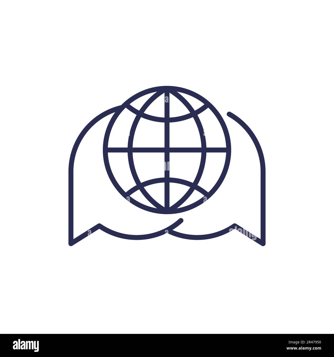 Multi Language Translator Line Icon Stock Vector Image And Art Alamy