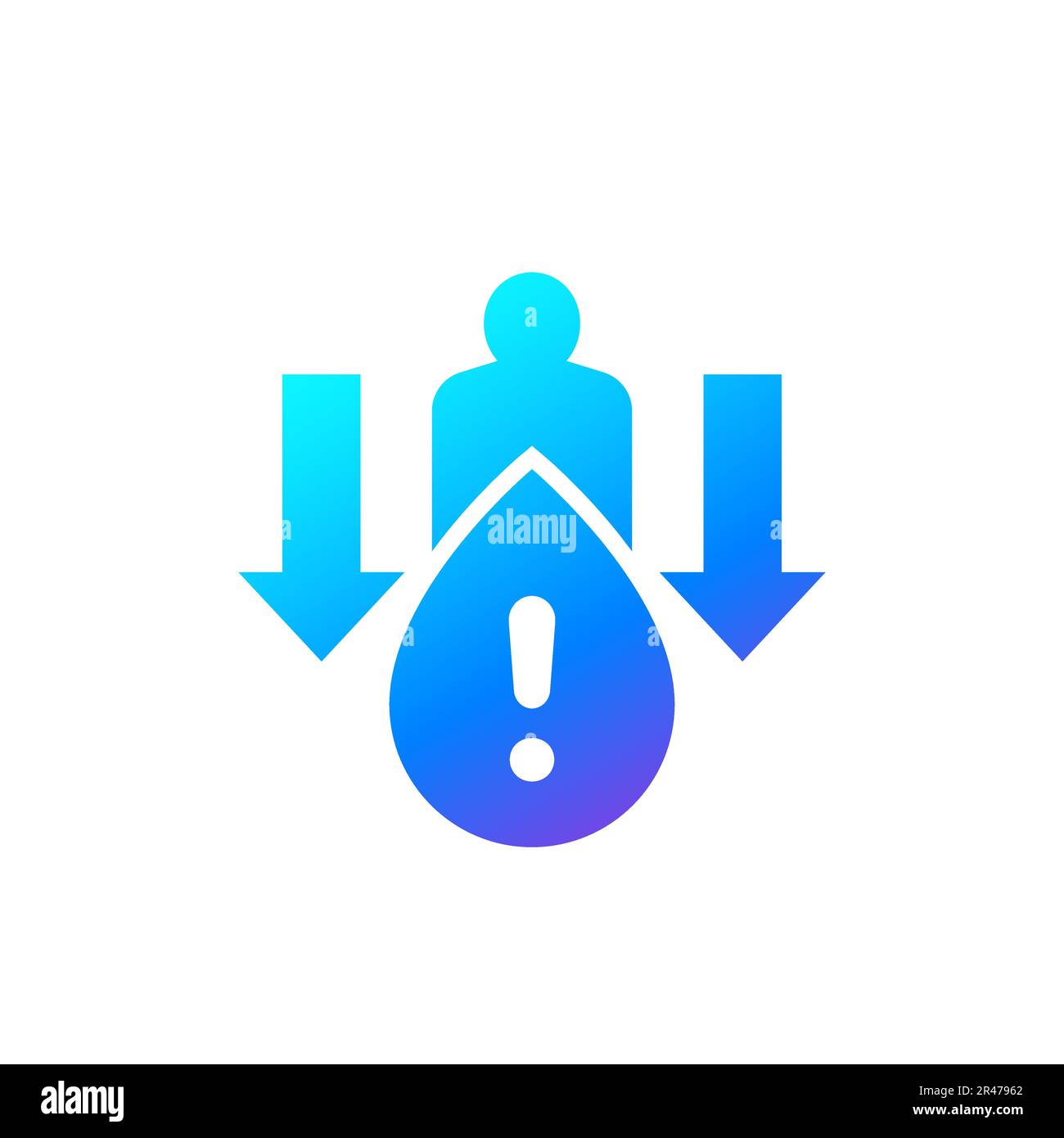 dehydration, low body water icon on white Stock Vector Image & Art - Alamy