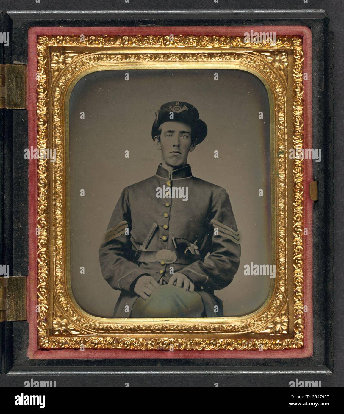 Unidentified soldier in Union sergeant's uniform and Hardee hat with ...