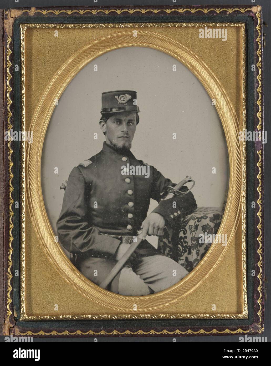 Unidentified soldier in Union officer's uniform with sword Stock Photo ...