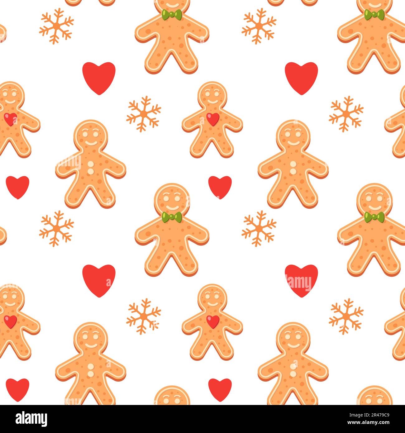 Christmas gingerbread man pattern for fabric, linen, textiles and ...