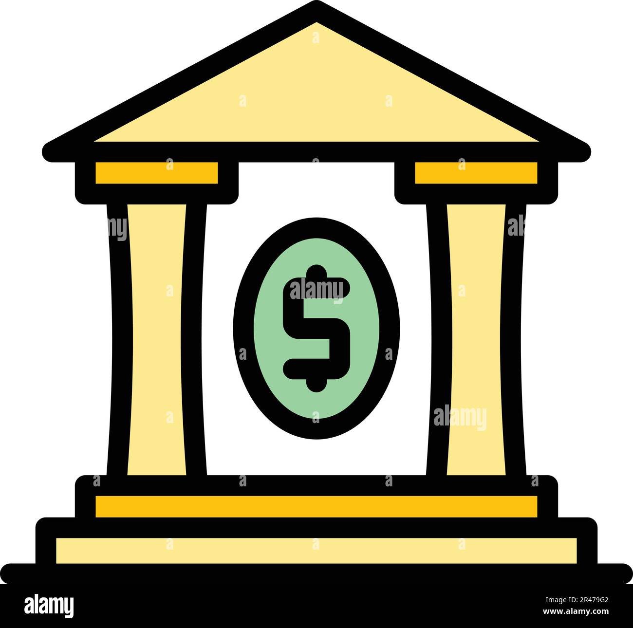 Bank building icon. Outline Bank building vector icon for web design isolated on white ...