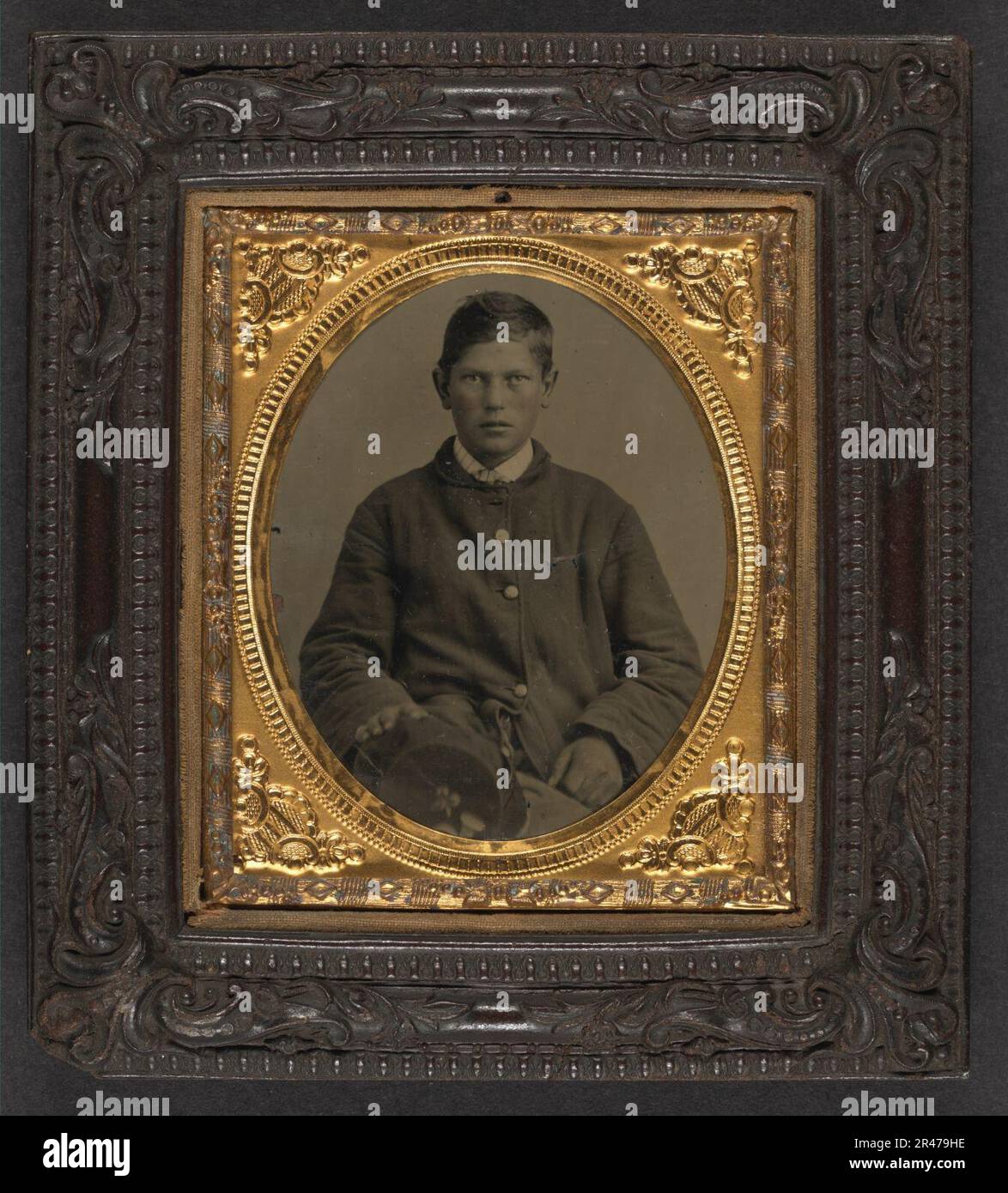 Unidentified soldier in Union uniform and forage cap with infantry ...