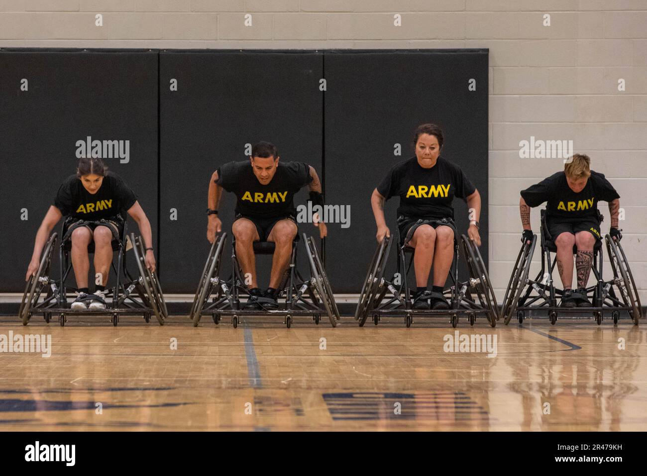 U.S. Army Soldiers, practicing for Wheelchair BasketBall during the U.S ...