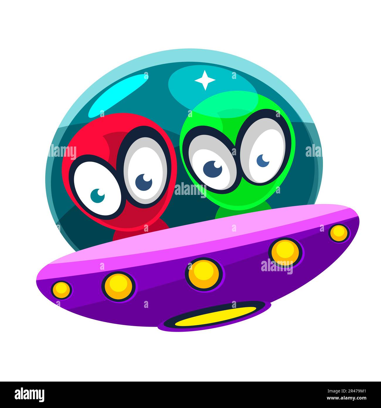 Alien and astronaut are engaged in races in outer space. illustration ...
