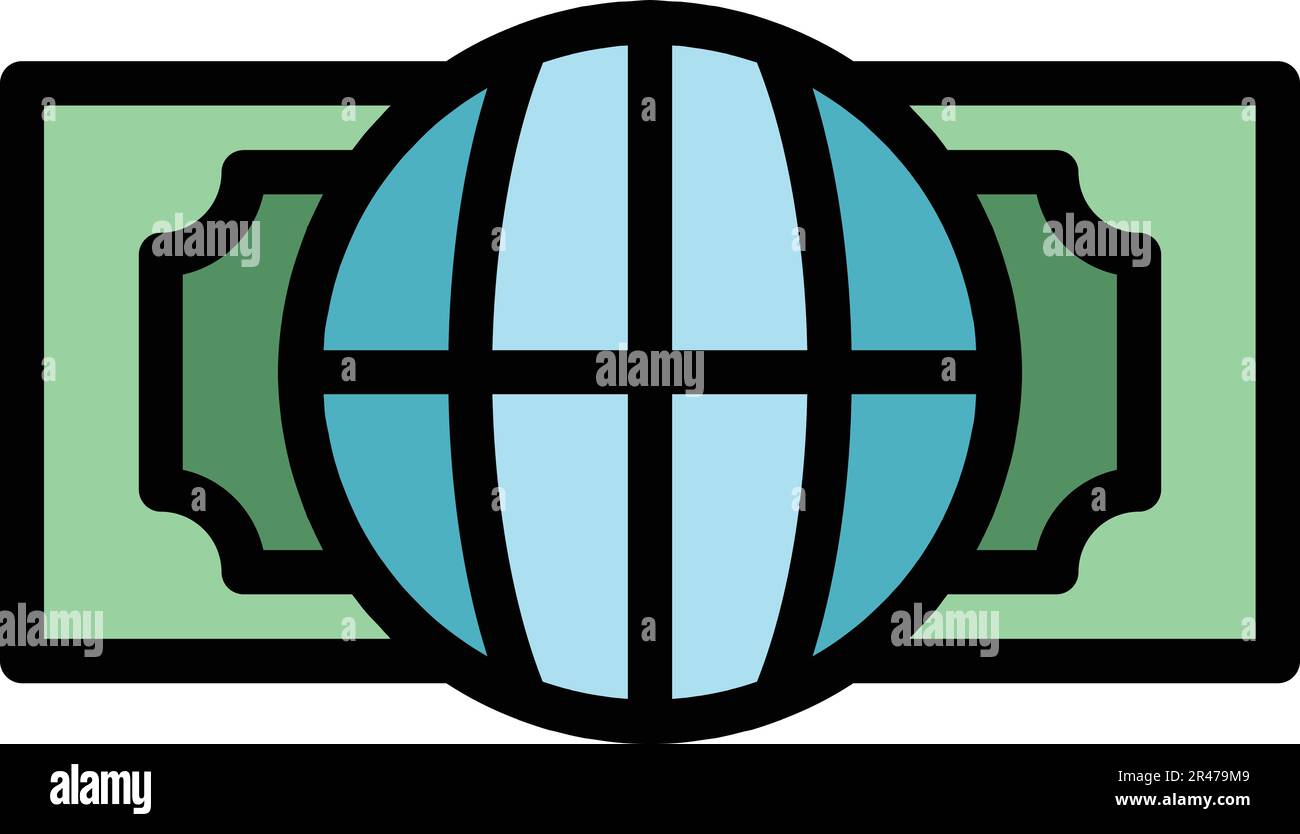Global money icon. Outline Global money vector icon for web design ...