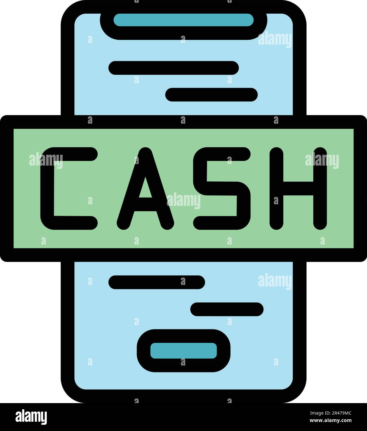 Phone cash icon. Outline Phone cash vector icon for web design isolated ...