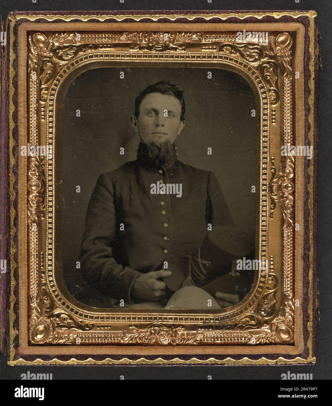 Unidentified soldier in Union uniform holding Hardee hat Stock Photo ...