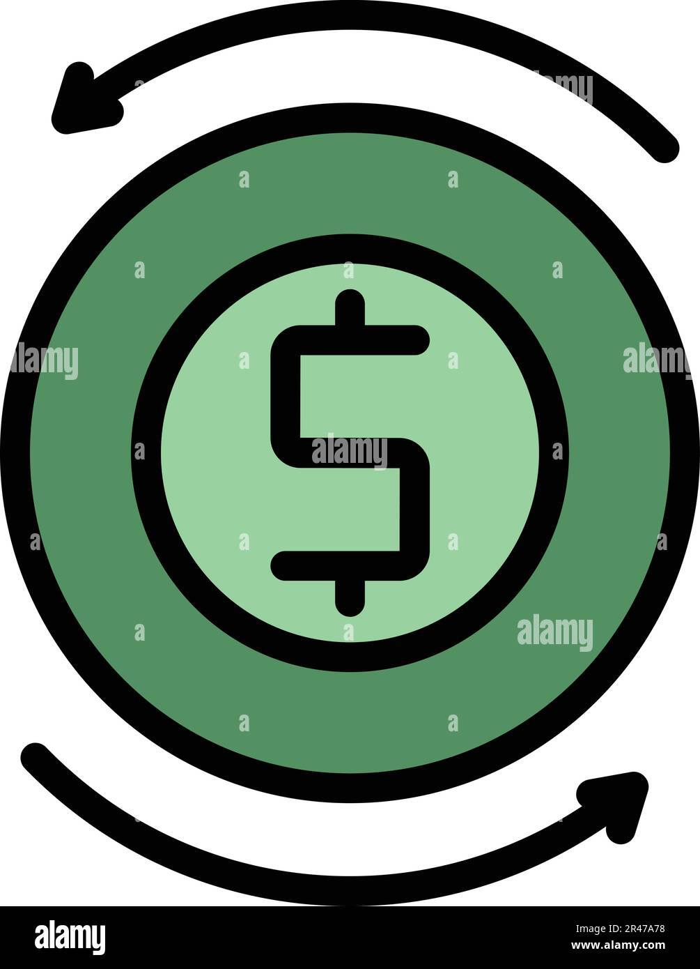 Dollar arrows icon. Outline Dollar arrows vector icon for web design ...