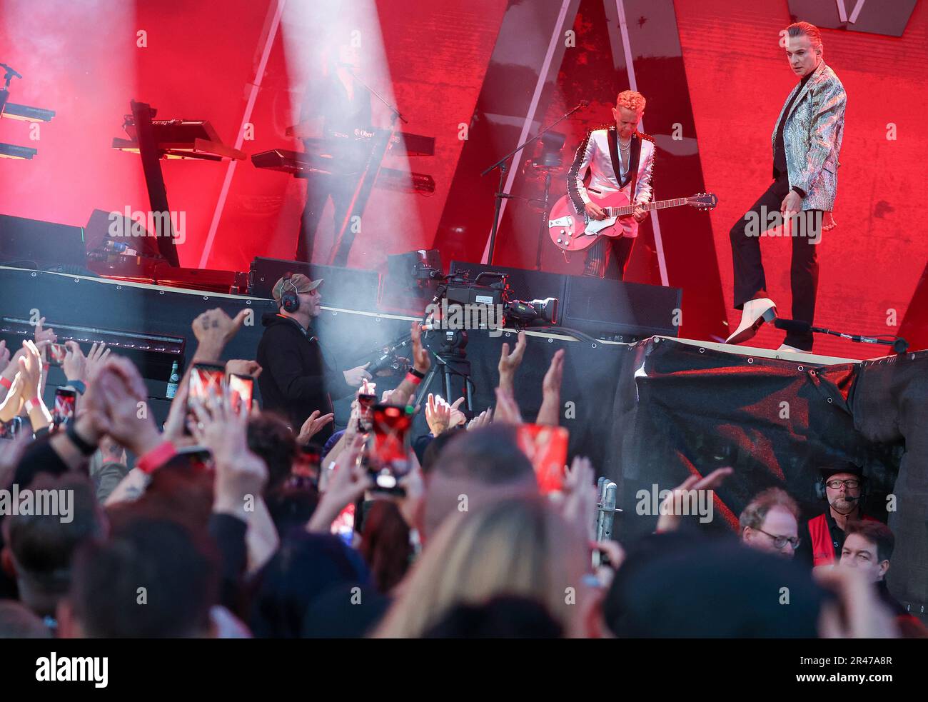 Leipzig, Germany. 26th May, 2023. Dave Gahan of Depeche Mode performs to "Walking In My Shoes ...