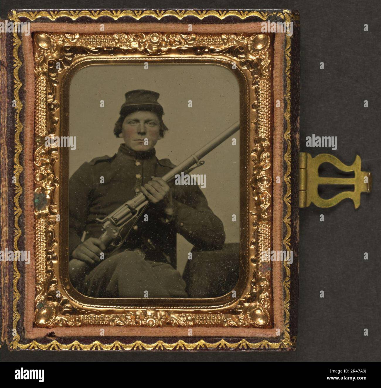 Unidentified soldier in Union uniform with Colt Revolving Rifle Model ...