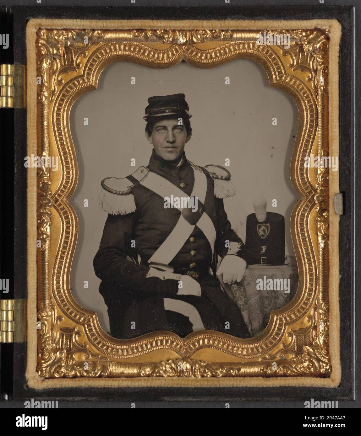 Unidentified soldier in Union uniform with Co. F Massachusetts militia ...