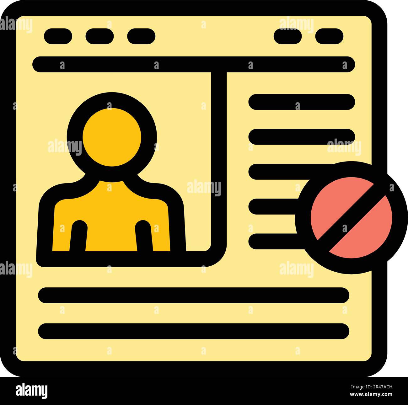 Blacklist login page icon. Outline Blacklist login page vector icon for ...