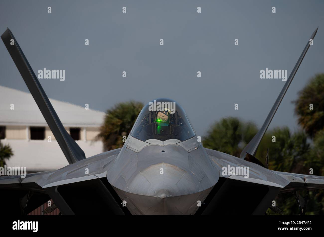 A U.S. Air Force F-22 Raptor assigned to the 71st Fighter Squadron ...