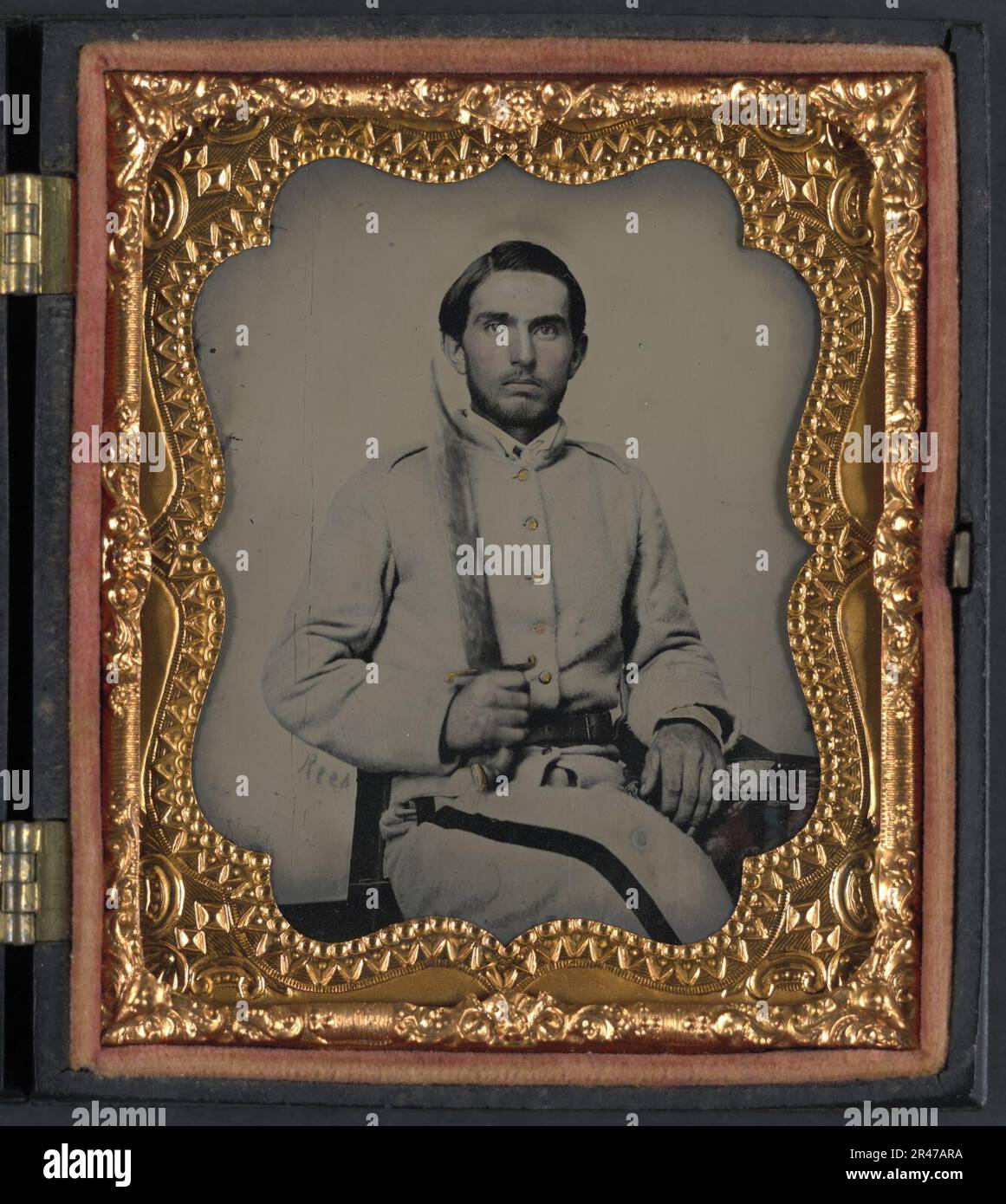 Unidentified soldier in Virginia infantry uniform with Bowie knife ...