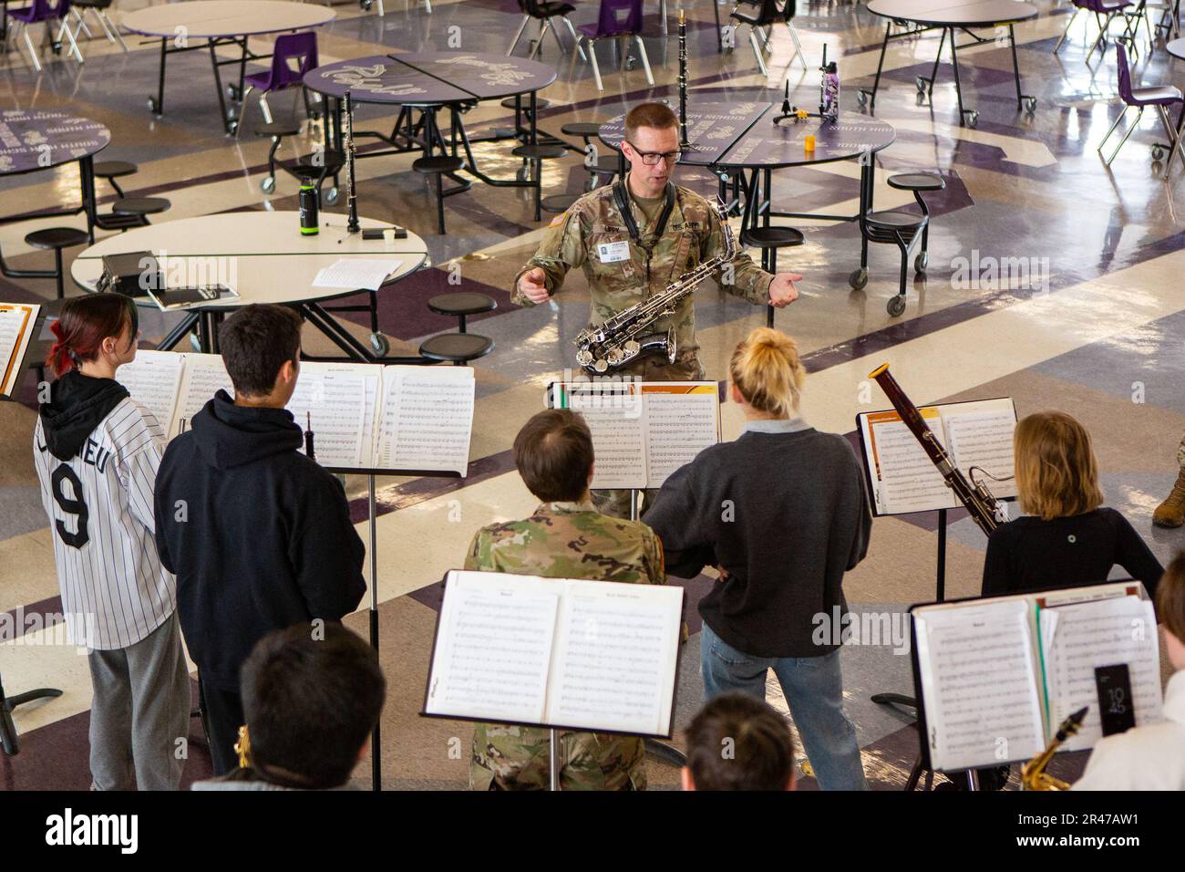 Master Sergeant Colin Lippy teaches students breathing techniques at ...