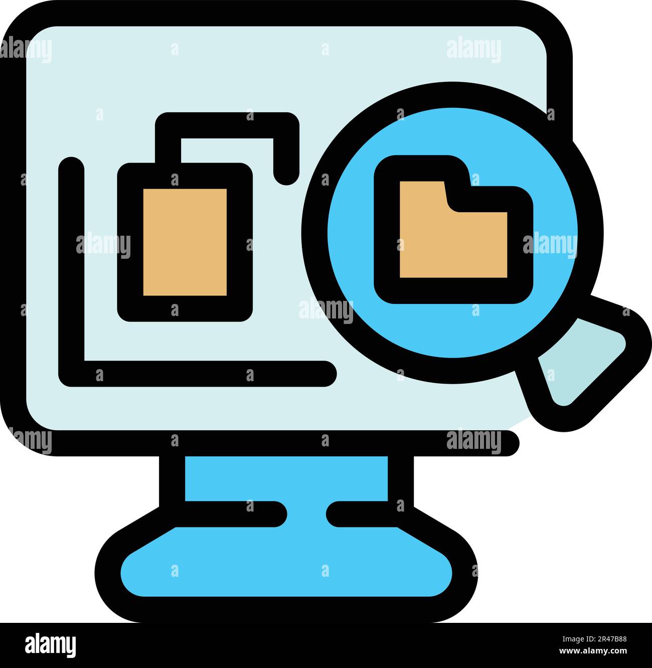 Computer content filter icon. Outline Computer content filter vector ...