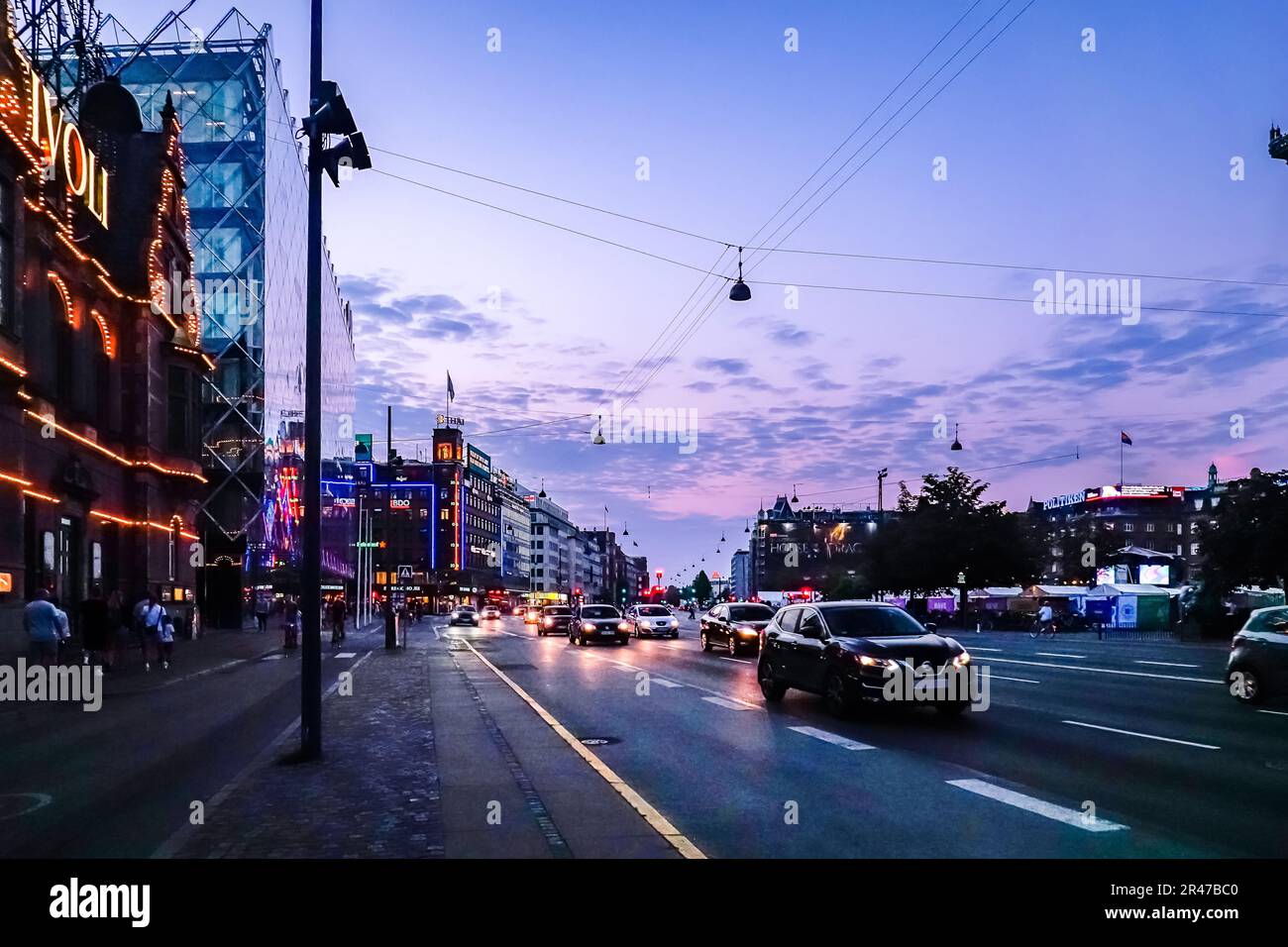 The Copenhagen Twilight Street View in Denmark Stock Photo - Alamy