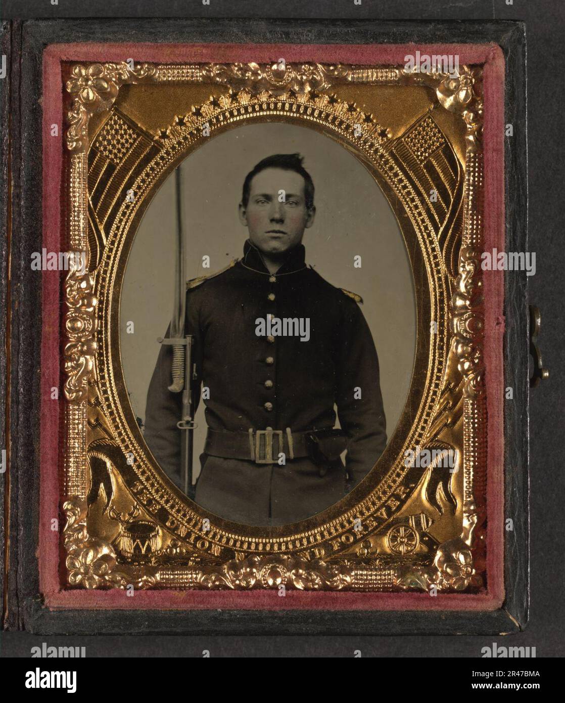 Unidentified young soldier in Union rifleman's uniform and shoulder ...